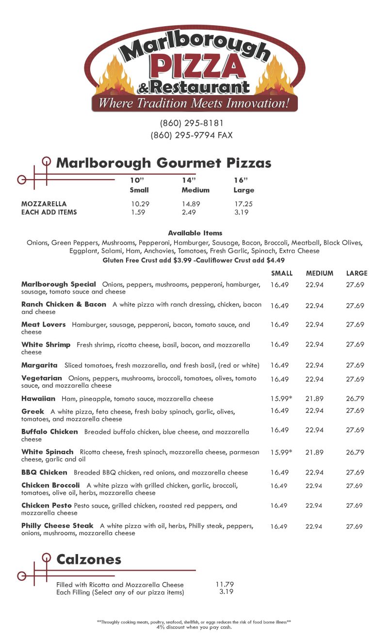 Marlborough Pizza & Restaurant | Greek-Style Pizza & Italian-American ...